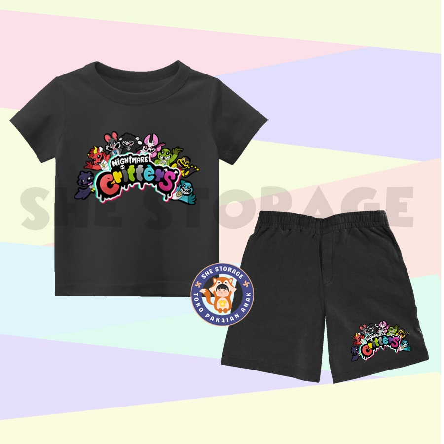 Jual SETELAN ANAK NIGHTMARE CRITTERS ONE SET SETELAN KAOS CELANA PENDEK ANAK | Shopee Indonesia