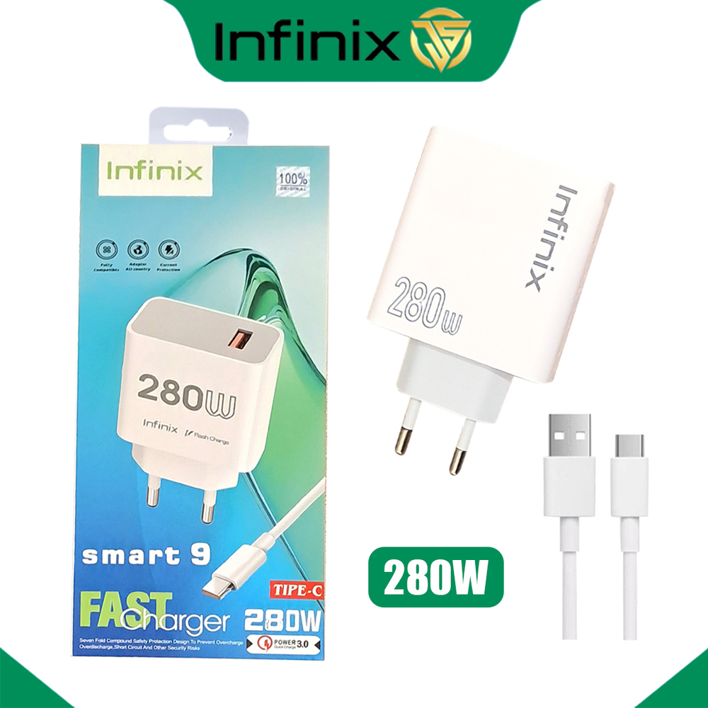 Jual Charger 280W Infinix Smart 9 Type C Micro Qualcomm 3.0 Original ...