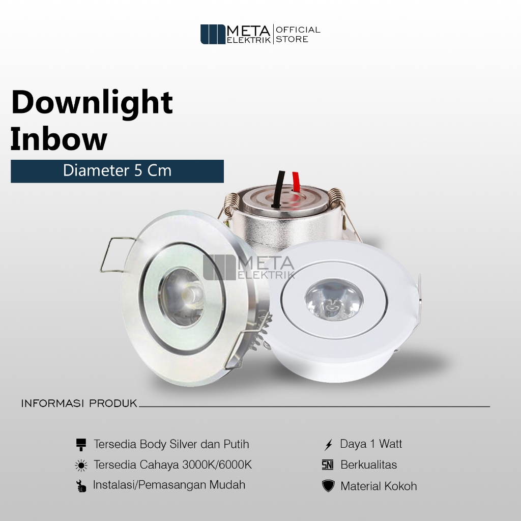 Jual Lampu lemari led downlight mini 1 Watt 1 Mata Lampu panel ...