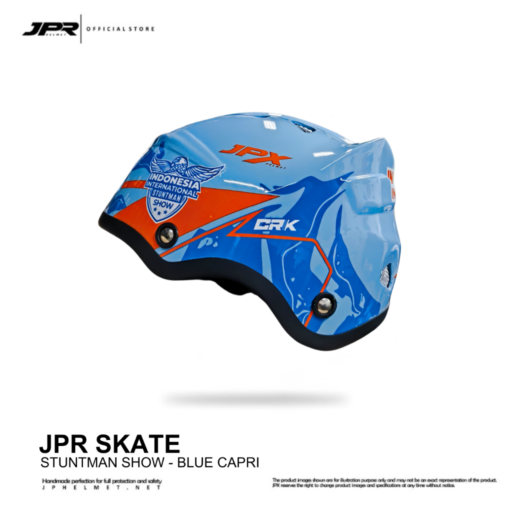 Jual Helm JPR SKATE Stuntman Show - Blue Capri | Shopee Indonesia