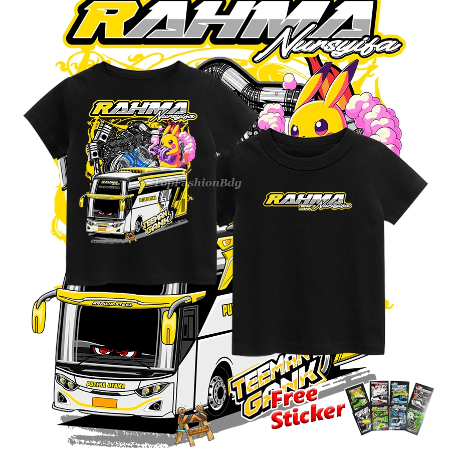 Jual Baju Anak Bus RAHMA NURSYIFA Vektor Bus Mania Depan Belakang Kaos ...