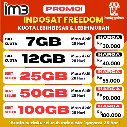 Jual PAKET DATA INDOSAT FREEDOM INTERNET PROMO SUPER MURAH PROSES CEPAT ...