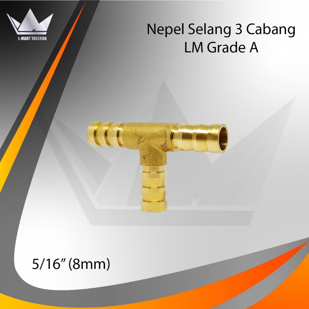 Jual Nepel Tee Sambungan Selang Kuningan 3 Cabang 5/16" - LM Grade A ...