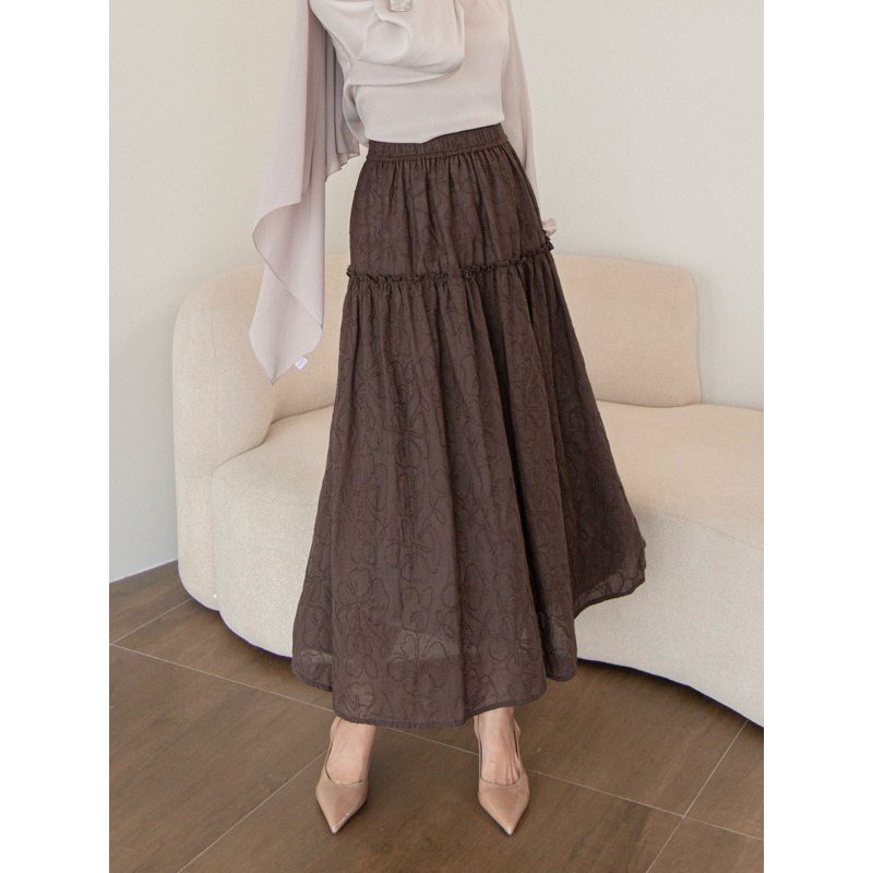 Jual Fwdaily - Ayana Skirt (Skirt Ruffle Wanita - Maxi Skirt - Rok ...