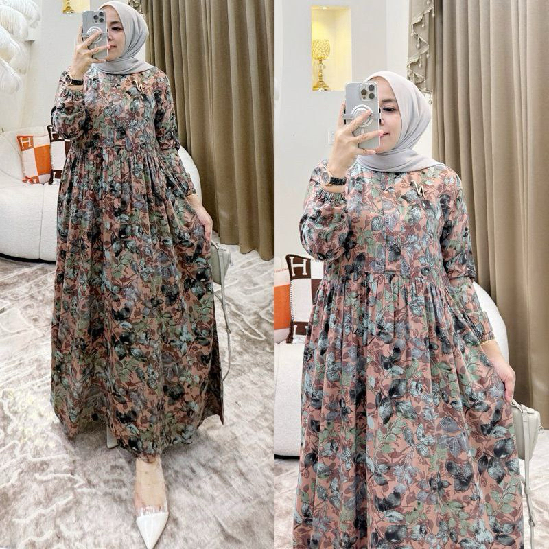 Jual Midi Dress Rayon Premium / Kalana Dress / Renia Dress / Miranda ...