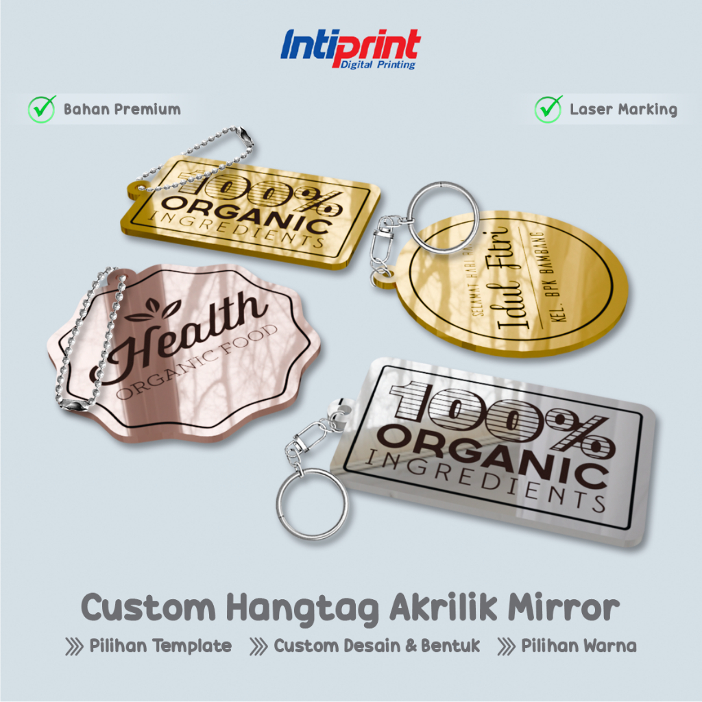 Jual Hangtag Akrilik Cermin Custom Grafir - Mirror Acrylic Hang Tag ...