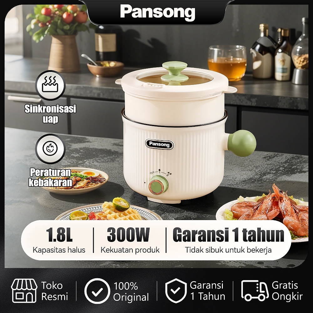 Jual Pansong Panci Listrik Serbaguna 1.8L-Kompor Listrik Pintar/Asrama ...