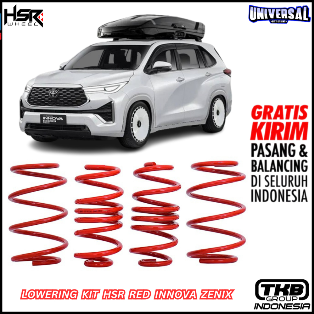 Jual TERSEDIA PERR RACING LOWERING KIT HSR RED INNOVA ZENIX | Shopee ...