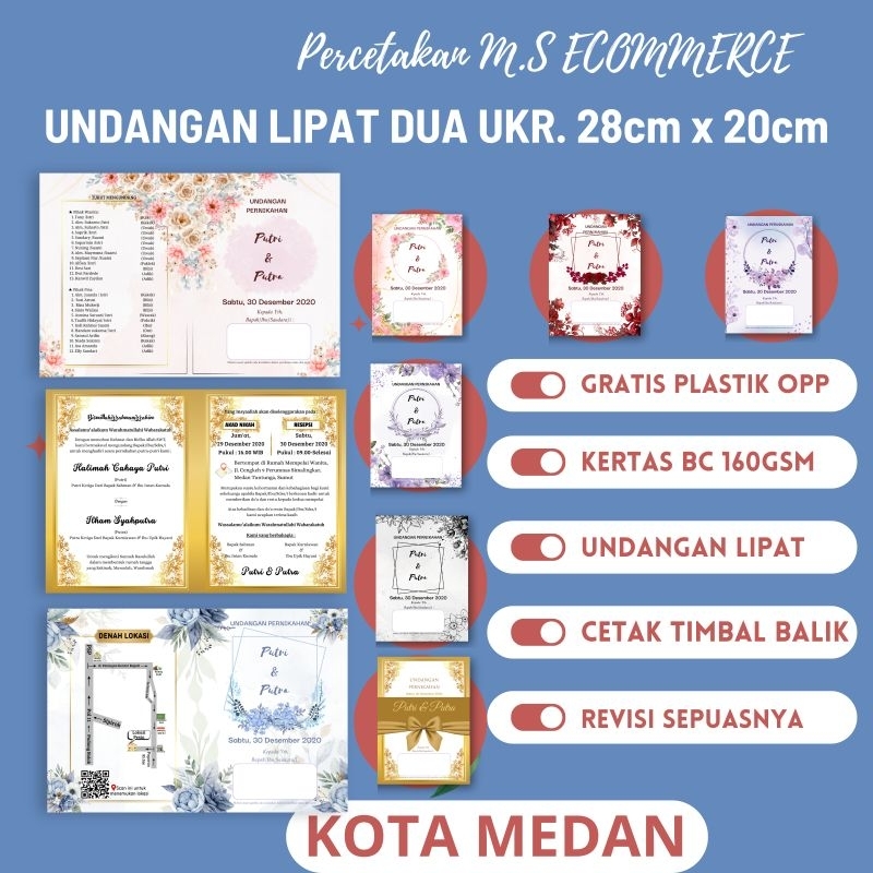 Jual MSECom UNDANGAN LIPAT DUA PERNIKAHAN Timbal Balik 28cmx19cm ...