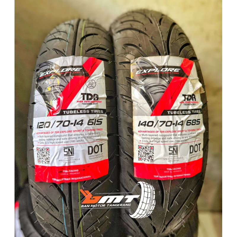 Jual Paket BAN TDR EXPLORE high performance ukuran 120/70-14 & 140/70 ...