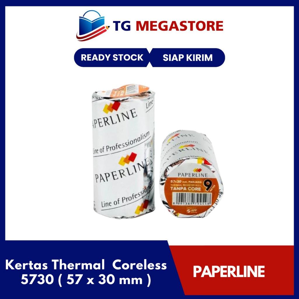Jual Kertas Thermal Paperline Coreless 5730 ( 57 x 30 mm ) | Shopee ...