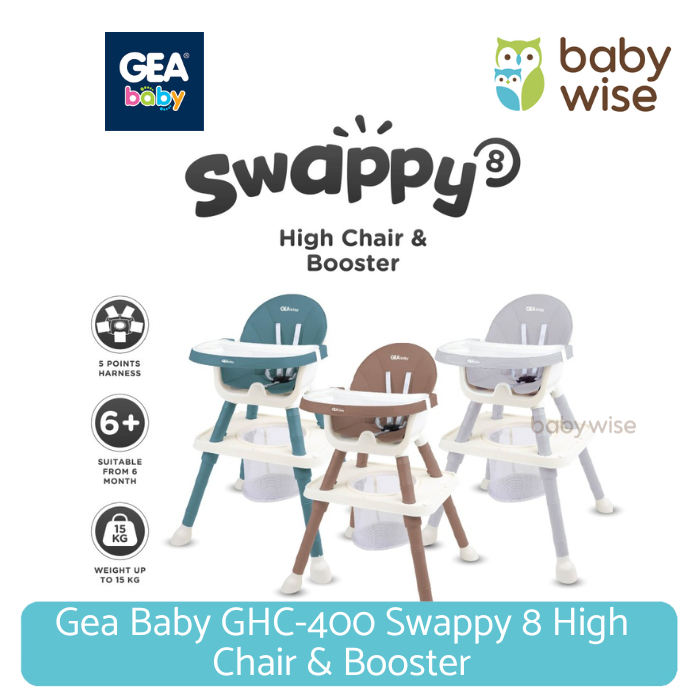 Jual Gea Baby Swappy 8 High Chair & Booster - Meja Makan Anak | Kursi Makan Bayi | Shopee Indonesia
