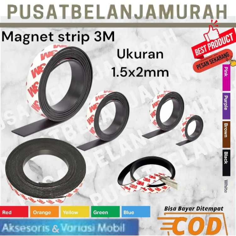 Jual Double Tape Magnet Magnet Flexible Rubber Lembaran lebar 1.5 x 2 mm Magnet Strip lembaran ...