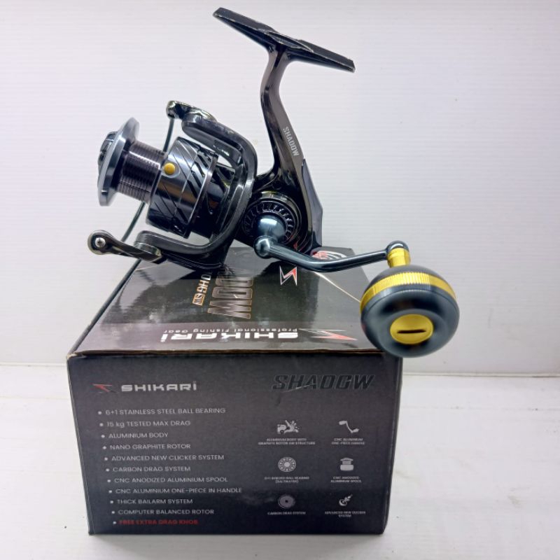 Jual Reel Shikari Shadow 1000PGSW/3000HGSW/6000HGSW Spinning | Shopee ...