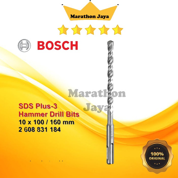 Jual Bosch Mata Bor Beton SDS Plus-3 10 x 100 / 160mm Plus3 6 mm 8 mm 10 mm | Shopee Indonesia