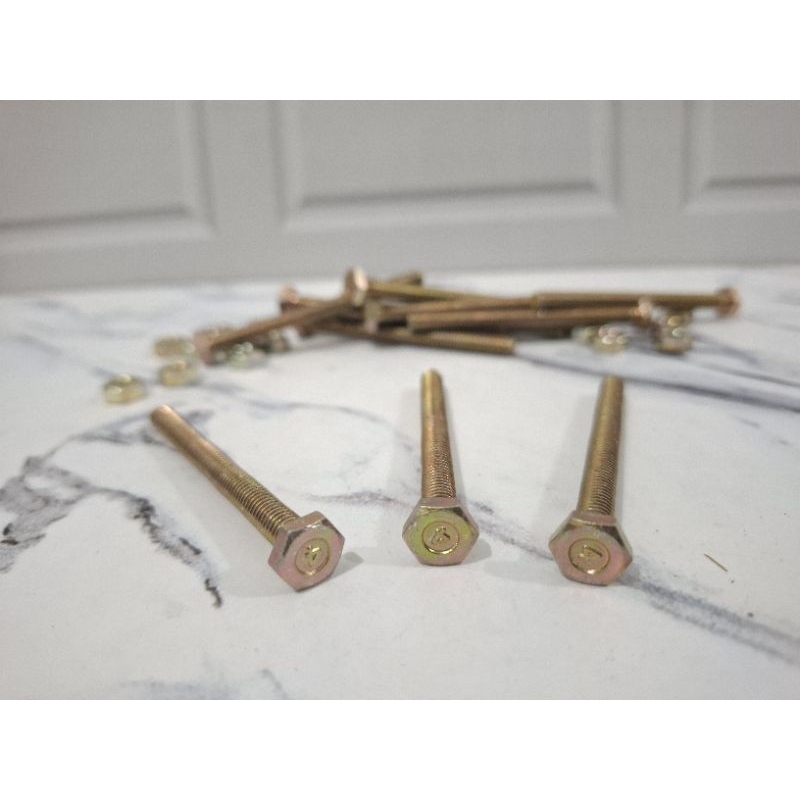 Jual Baut Kuning (BN) 6x70mm / Baut Mur Hexagon Kuning / Baut Mur Hex ...