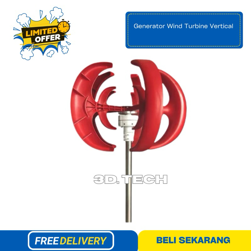Jual PLTB Generator Wind Turbine Vertical 300W Turbin Angin / Turbin ...