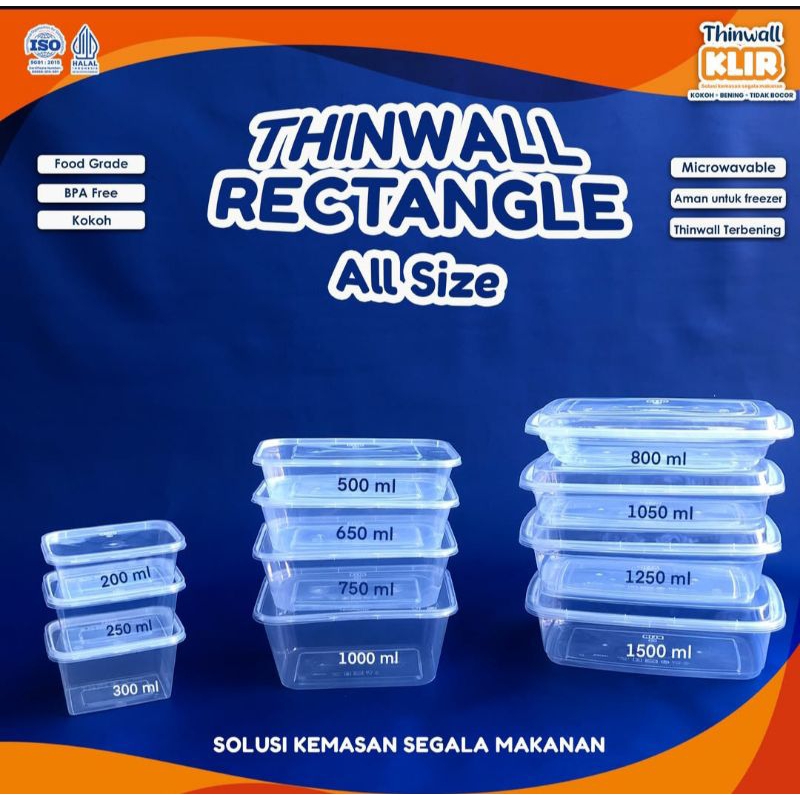Jual Thinwall persegi panjang/rectangle KLIR 200ml | Shopee Indonesia