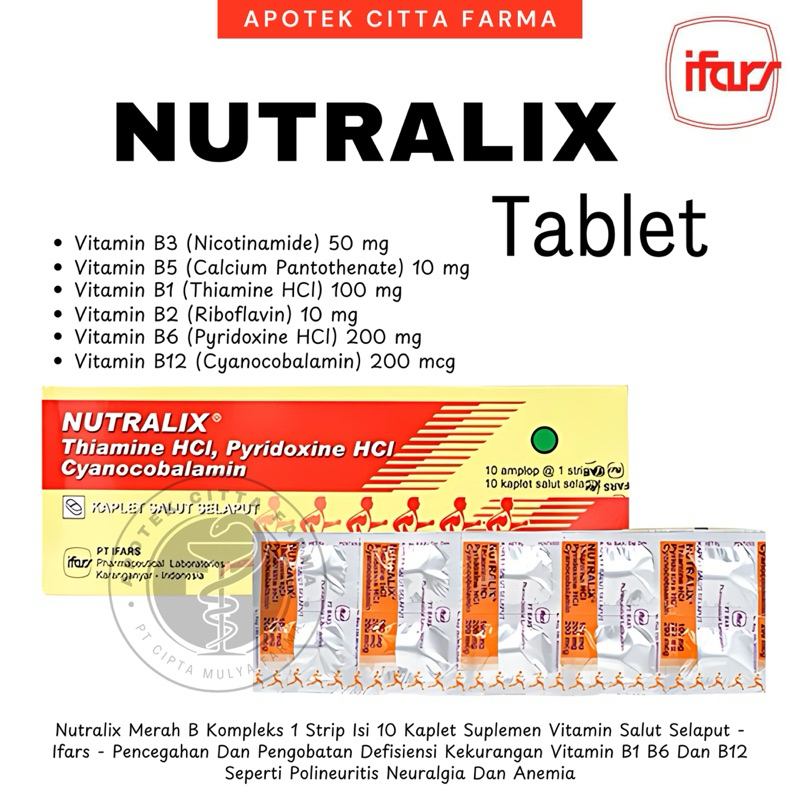 Jual Nutralix 10 Merah Per 1 Strip @ 10 Tablet - Suplemen Vitamin ...