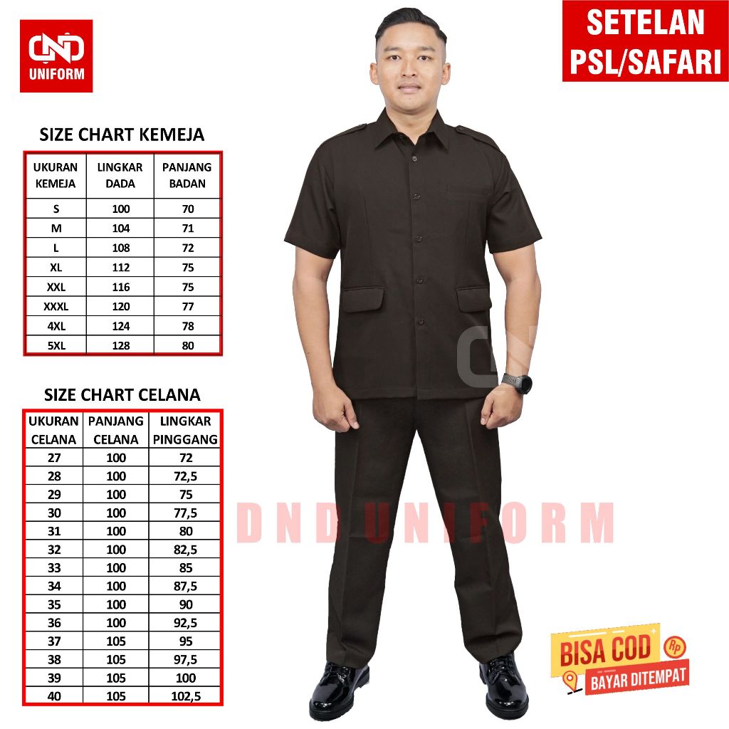 Jual DND UNIFORM - SERAGAM SATPAM SECURITY PSH SAFARI BAHAN GAIA NEO ...