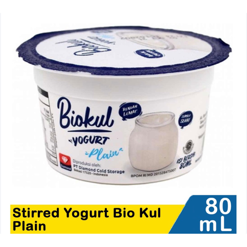 Jual Diamond Stirred Yoghurt Bio Kul Plain 80 ml | Shopee Indonesia
