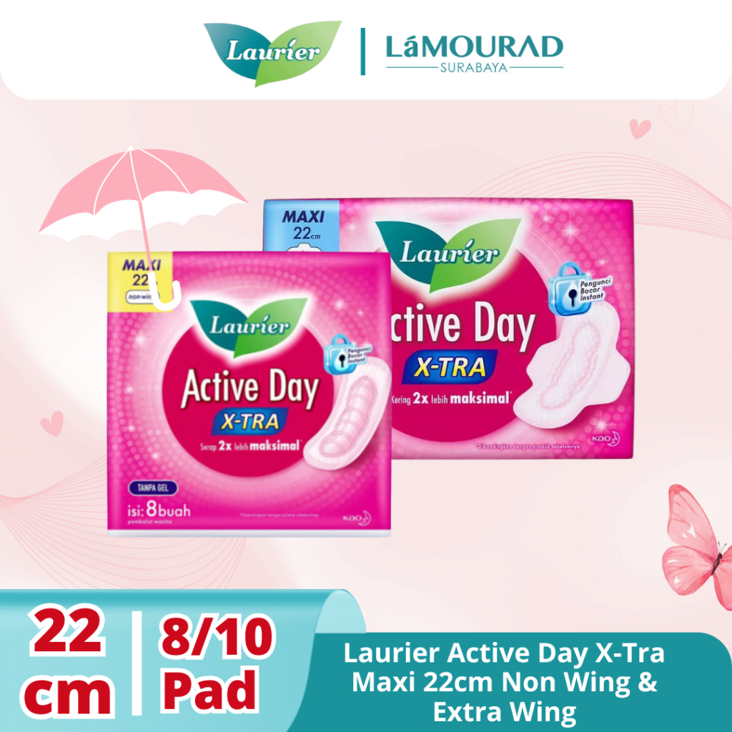 Jual LAURIER Active Day X-tra Maxi 22cm Non Wing 8Pads | Active Day X ...
