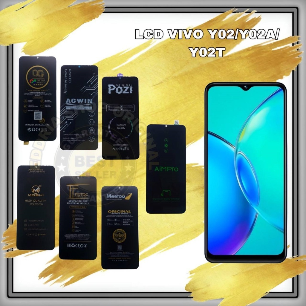 Jual LCD VIVO Y02/Y02A/Y02T TOUCHSCREEN FULLSET ORIGINAL BARU BLACK ...