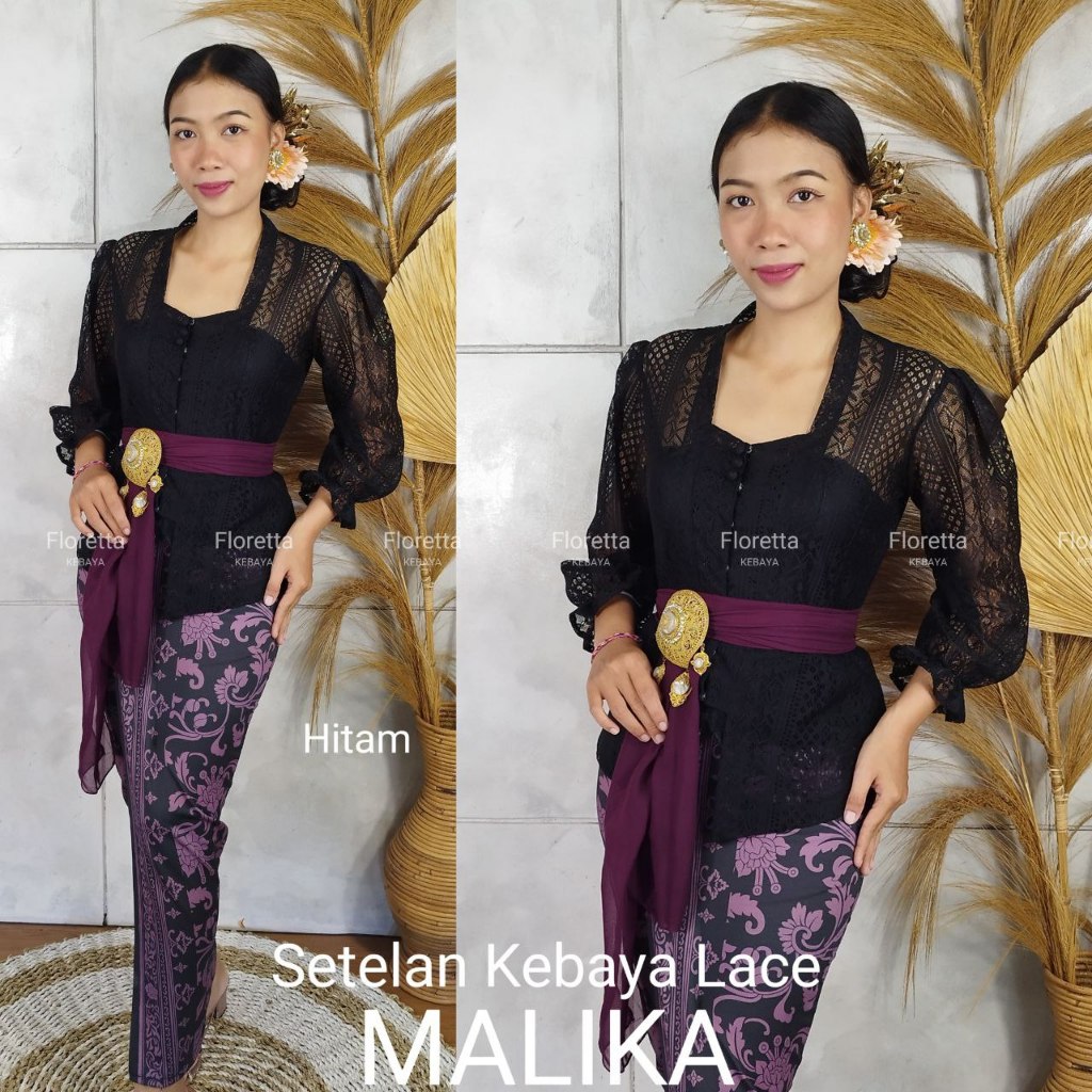 Jual Setelan Kebaya Brokat Malika Bet Pecah Tangan Karet dan Rok Kamen ...