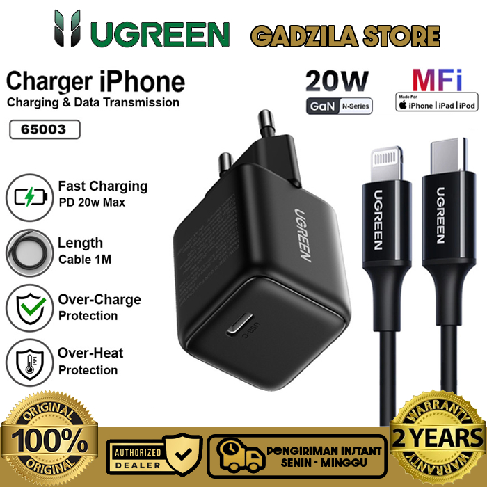 Jual UGREEN Charger iPhone Set Untuk Cas Handphone iPhone 7 8 X XR XS ...