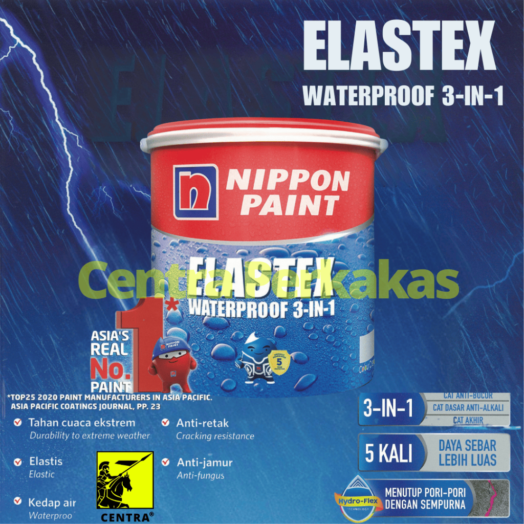 Jual NIPPON PAINT ELASTEX Waterproof 3-IN-1 @1kg | Shopee Indonesia
