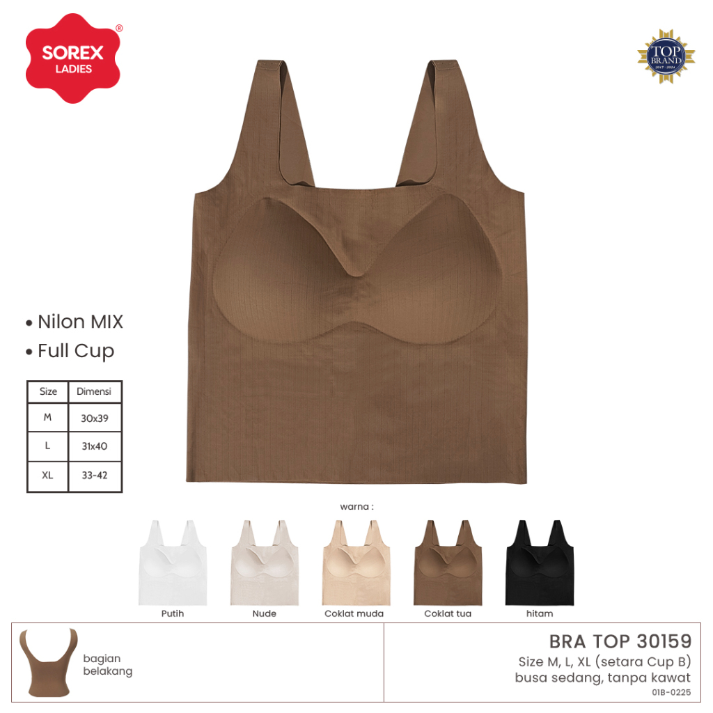 Jual Sorex Bra Top Seamless Tanpa Kawat Tanpa Kait Busa Sedang Cup B BH ...