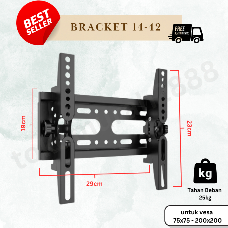 Jual BRACKET TV LED/BRACKET TV 14 s/d 42 inch/Bracket TV TEGAK | Shopee ...