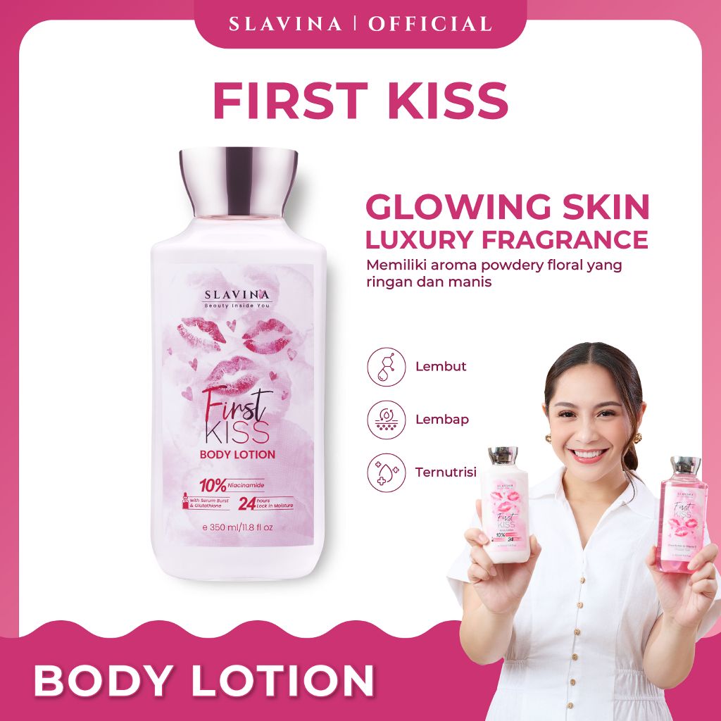 Jual Body Lotion Nagita SLAVINA First Kiss Niacinamide Glutathione Mencerahkan Kulit Wangi Tahan ...
