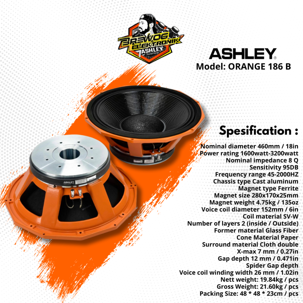 Jual BREWOG ASHLEY NUSANTARA SPEAKER ORANGE 186B | Shopee Indonesia