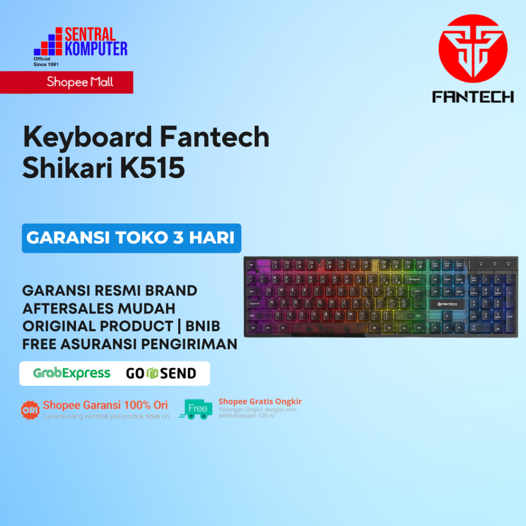 Jual Fantech Shikari K515 / K-515 Transparant Keycaps Gaming Keyboard | Shopee Indonesia