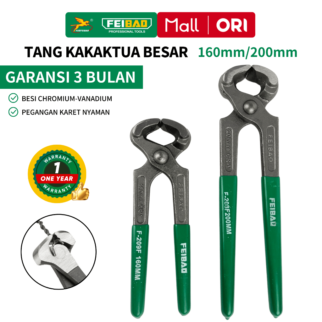 Jual Feibao Tang Kakaktua Besar 6/8 Inch / Tang Gegep Kakatua ...