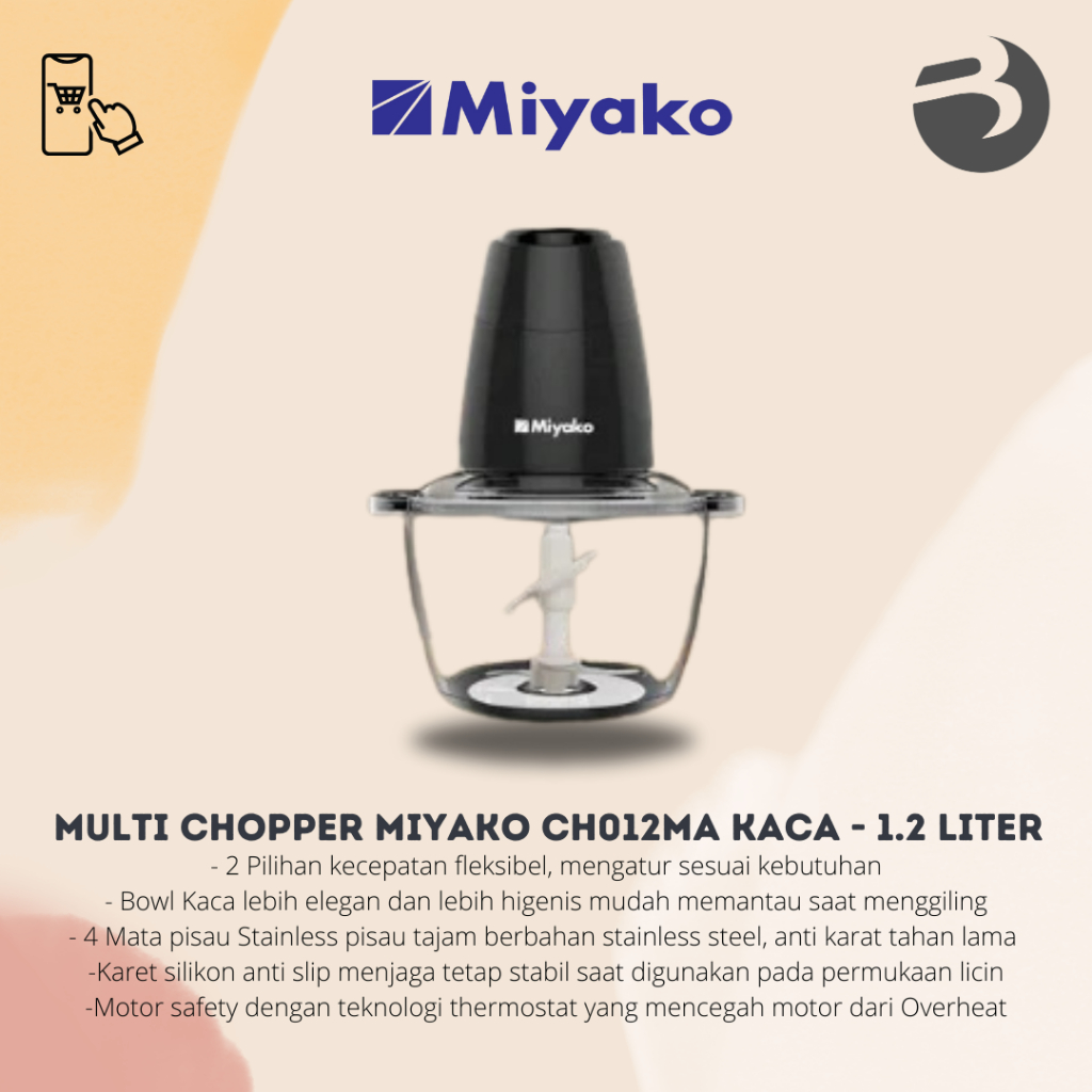 Jual Multi Chopper Miyako CH012MA Kaca - 1.2 Liter | Shopee Indonesia