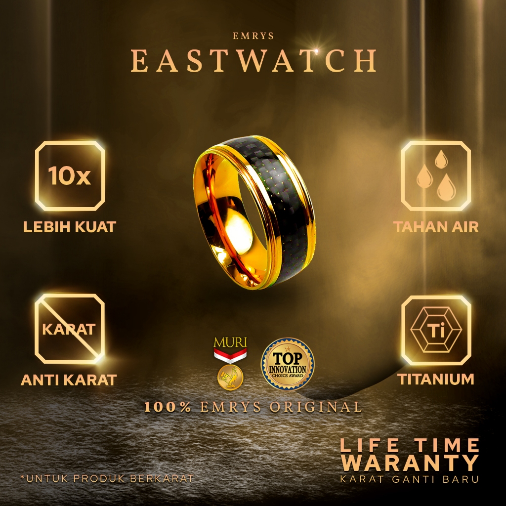 Jual BUY 1 FREE 1 GIFT Emrys Premium Rings EASTWATCH Real Titanium Anti ...