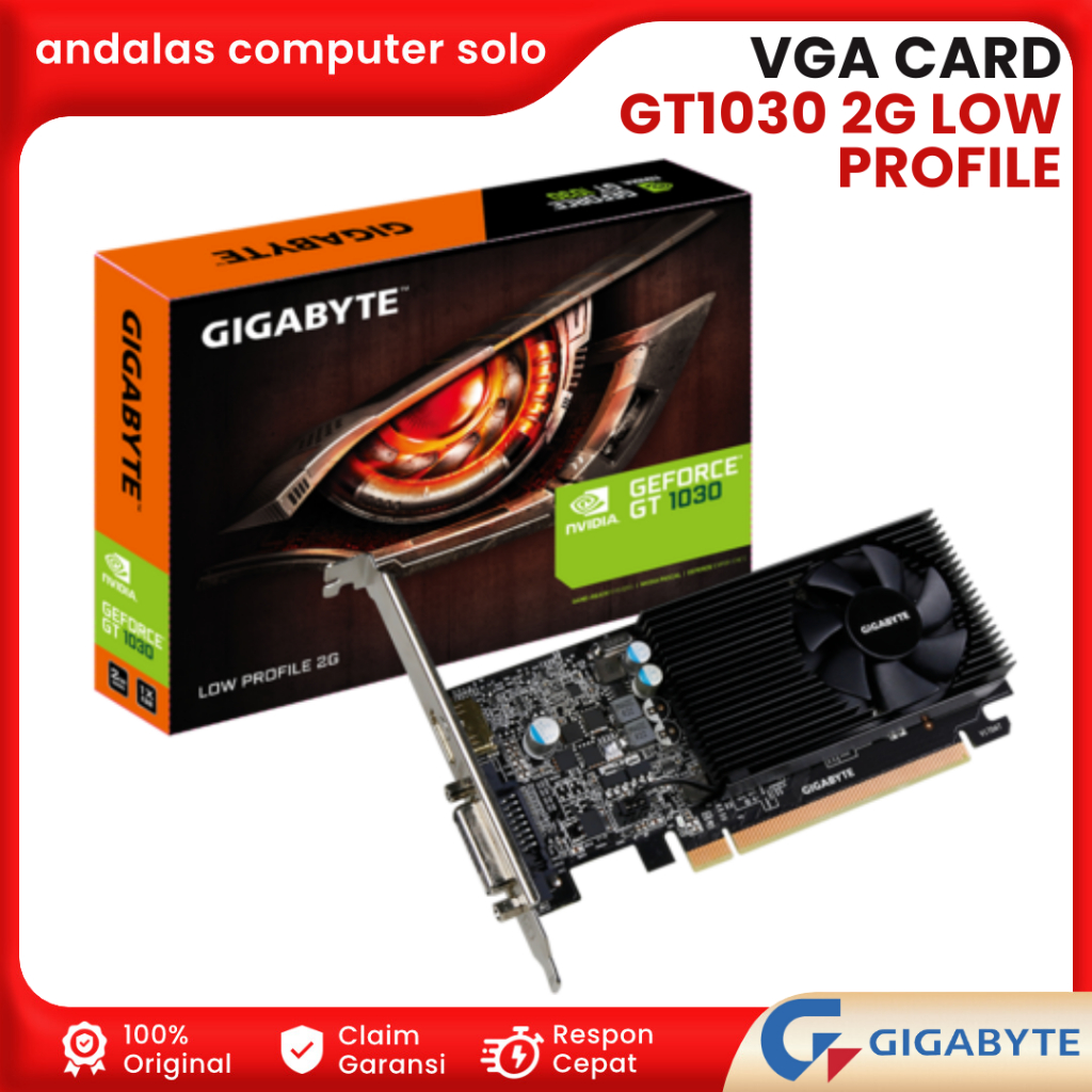 Jual VGA CARD GIGABYTE GT1030 Low Profile 2G GDDR5 64bit VGA CARD ...