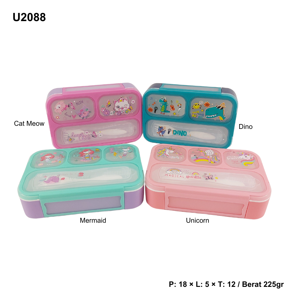 Jual Bento Lunch Box Set U2088 Plastik Motif Hewan | Shopee Indonesia