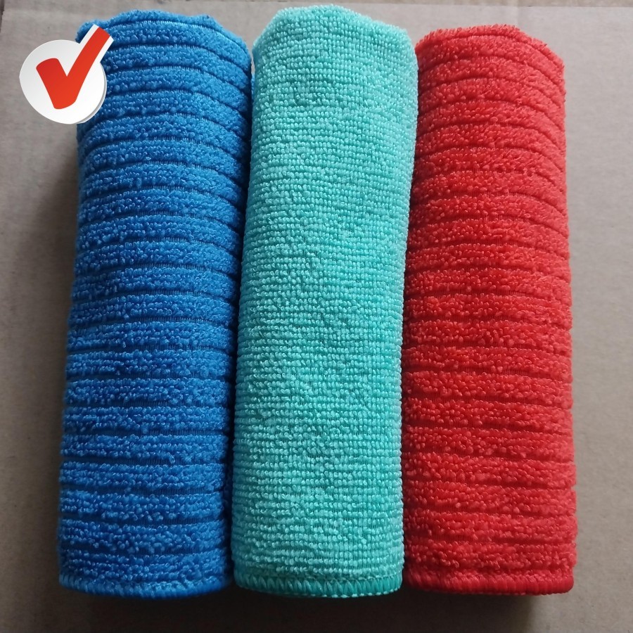 Jual Kain Lap microfiber 35 x 35 cm Merah / Biru / Hijau -1pc - Merah ...