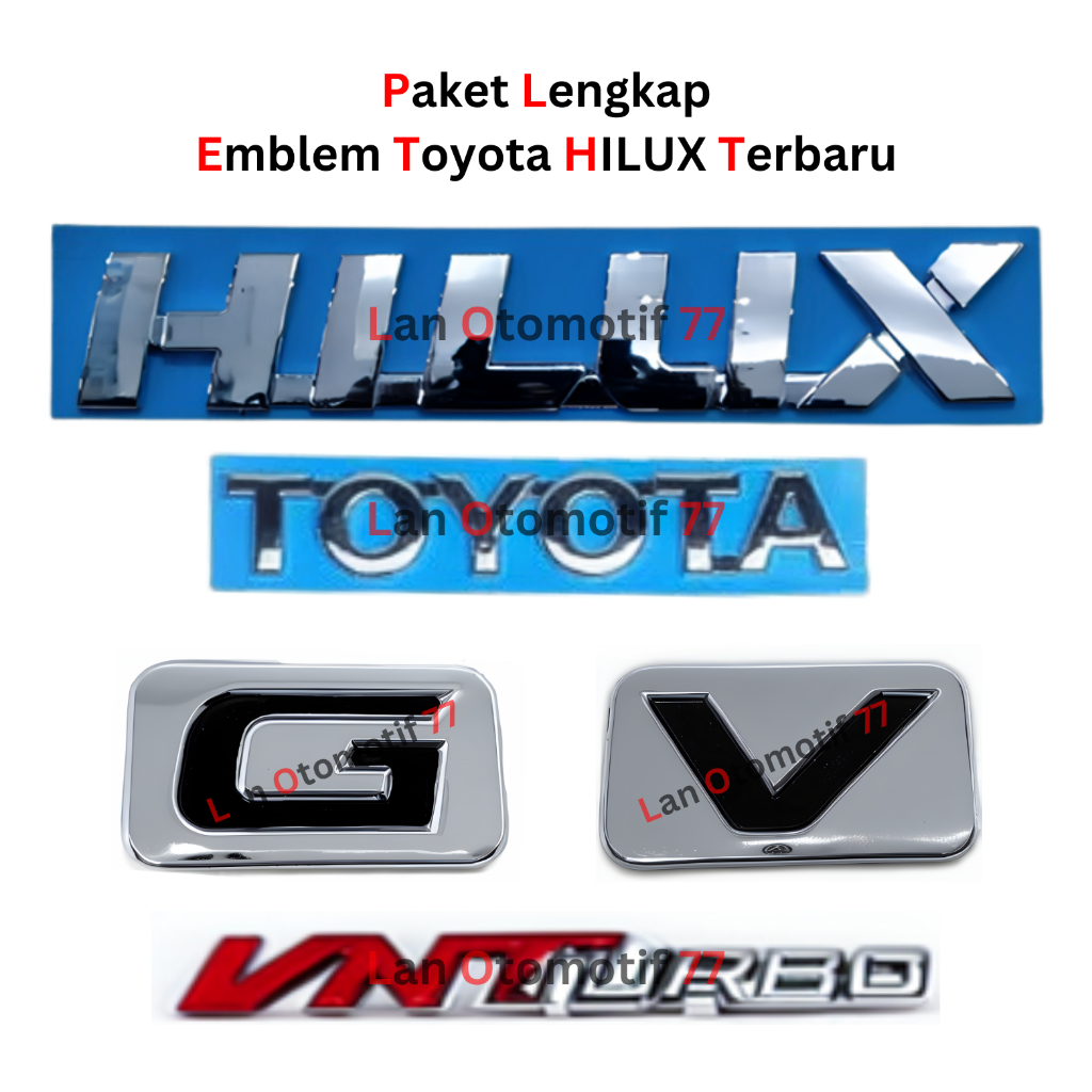 Jual Paket Emblem Tulisan Hilux Toyota Semua Tipe Lengkap Generasi ...