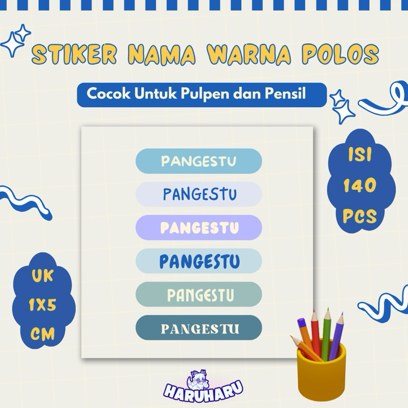 Jual Stiker Label Nama Tanpa Karakter Polos Custom Warna Vinyl ...