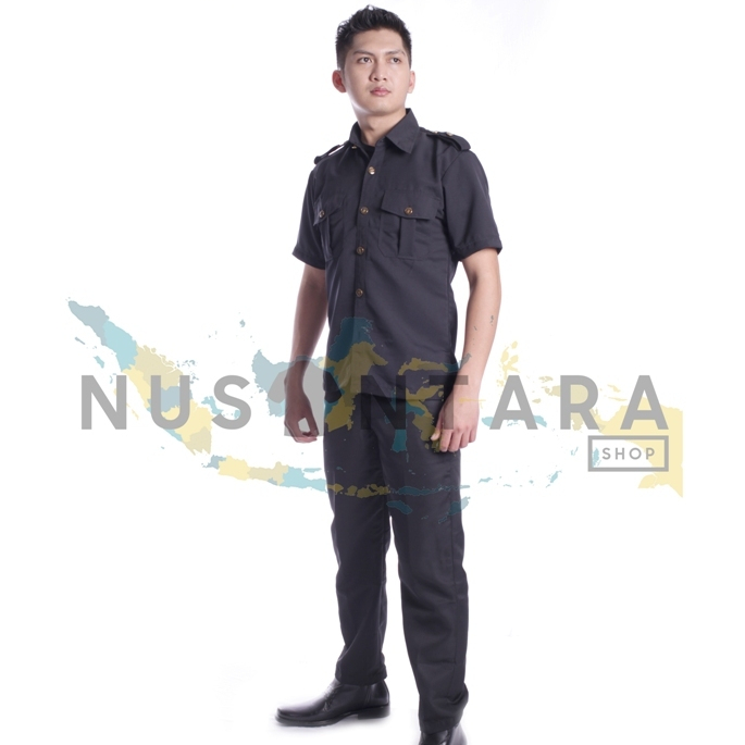Jual SERAGAM SAFARI SATPAM SECURITY SERAGAM DRIVER/SUPIR WARNA HITAM ...