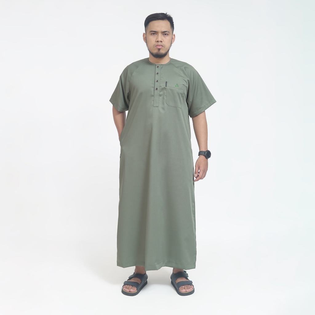 Jual KHOIRUMMAH Jubah Musa Dewasa - Gamis Muslim Pria Dewasa - Jubah Polos Lengan Pendek - Sage ...