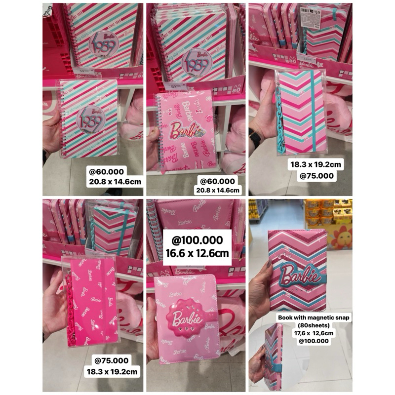 Jual Book with magnetic snap Barbie x Miniso B6 (80 sheets) | Diary ...