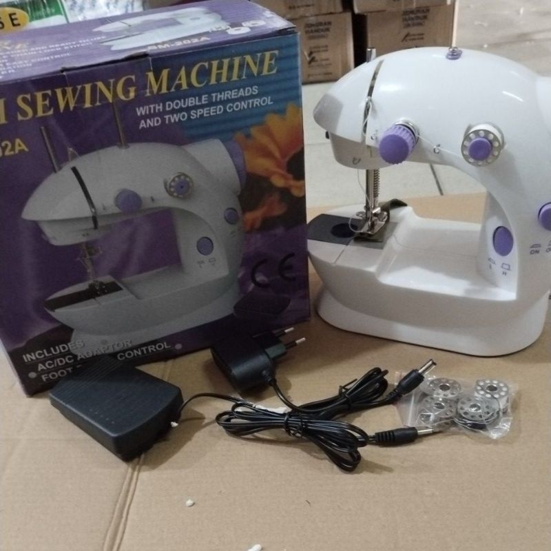 Jual Mesin jahit mini portable sewing machine SM-202 | Shopee Indonesia