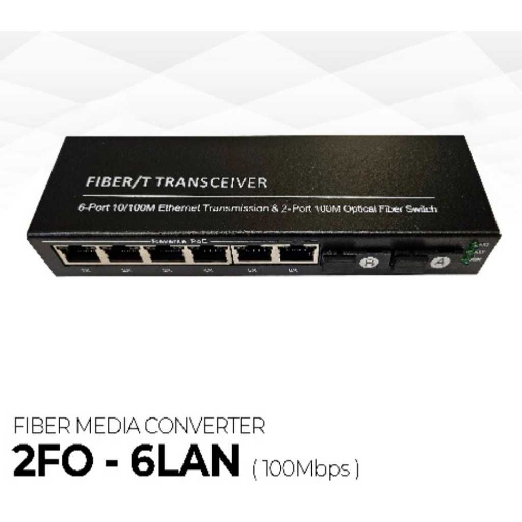 Jual Media Konverter 2 FO 6 LAN 10/100 Ethernet Switch Fiber Optic Media Converter | Shopee ...