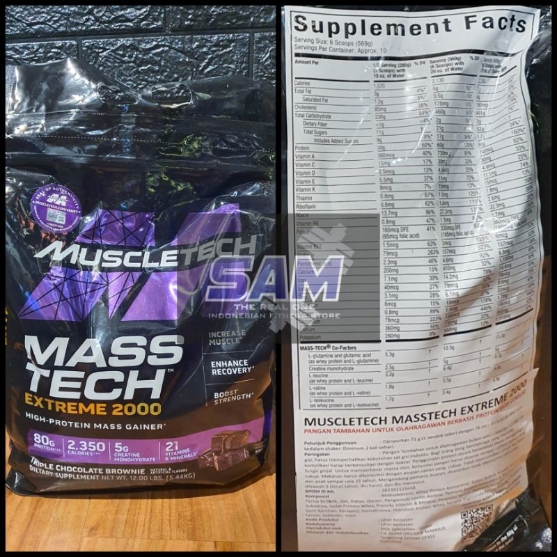 Jual Suplemen Fitness MUSCLETECH Mass Tech Extreme 20 lb Malang Masstech Gainer | Shopee Indonesia