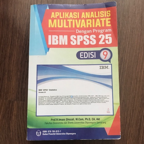 Jual IMAM GHOZALI - APLIKASI ANALISIS MULTIVARIATE DENGAN PROGRAM IBM SPSS 25 EDISI 9 [ORIGINAL ...